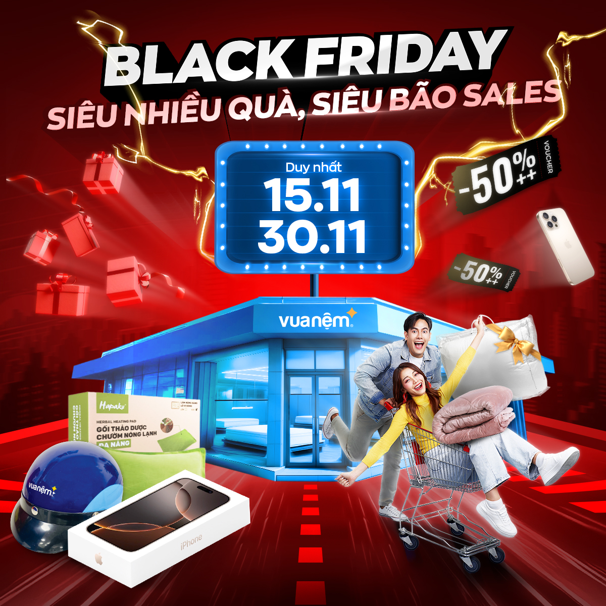 Mua nệm Gummi Classic tặng 7 quà trị giá 750K dịp Black Friday